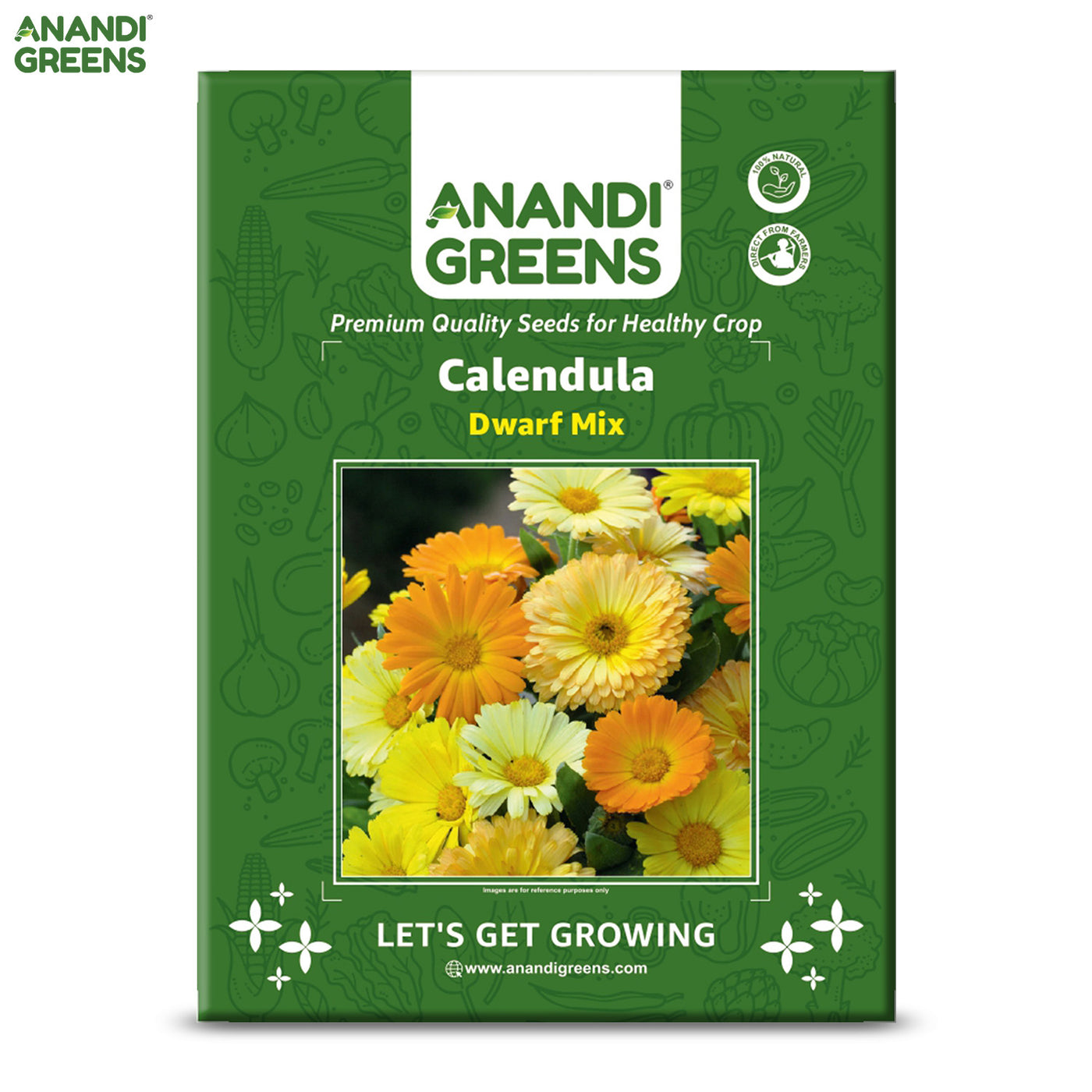 Calendula (Dwarf Mix) – Premium Open Pollinated Flower Seeds — Anandi Green's