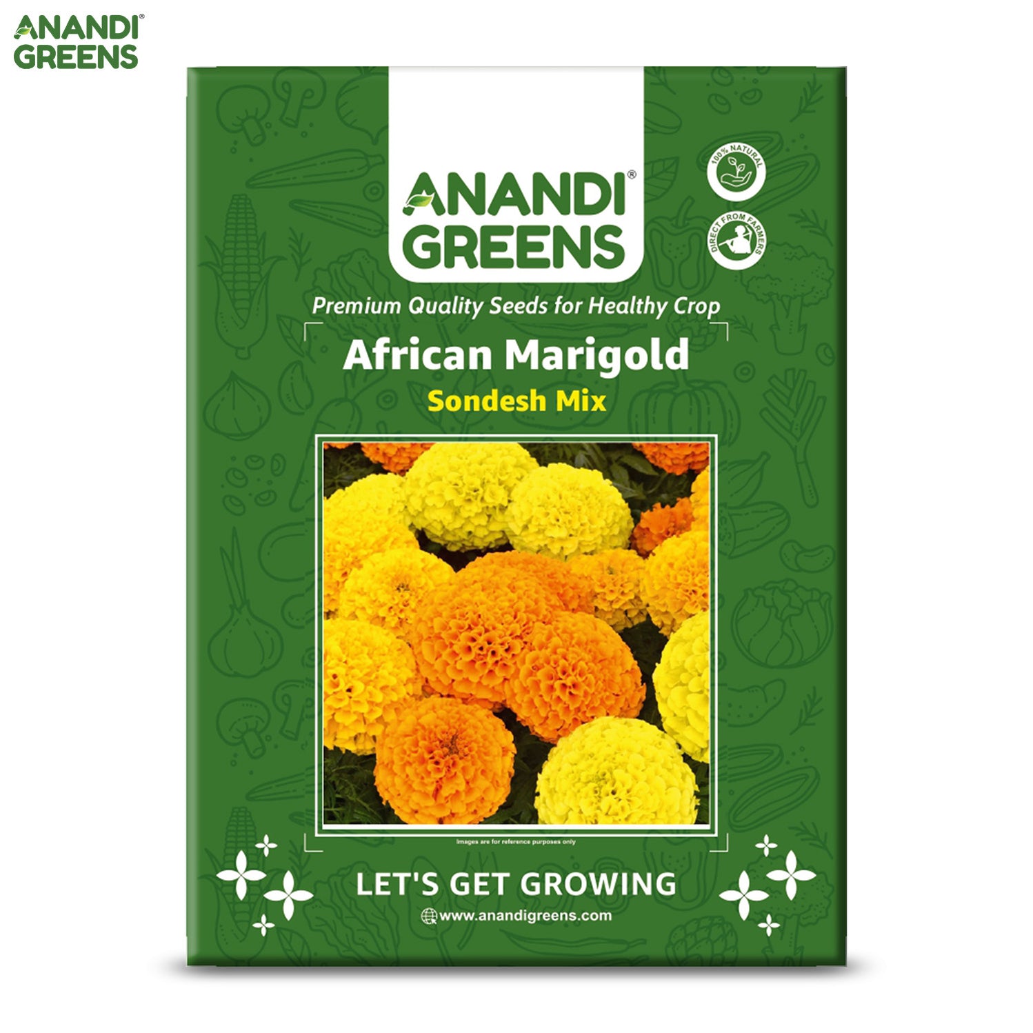African Marigold (Sondesh Mix) – Seeds — Anandi Green's