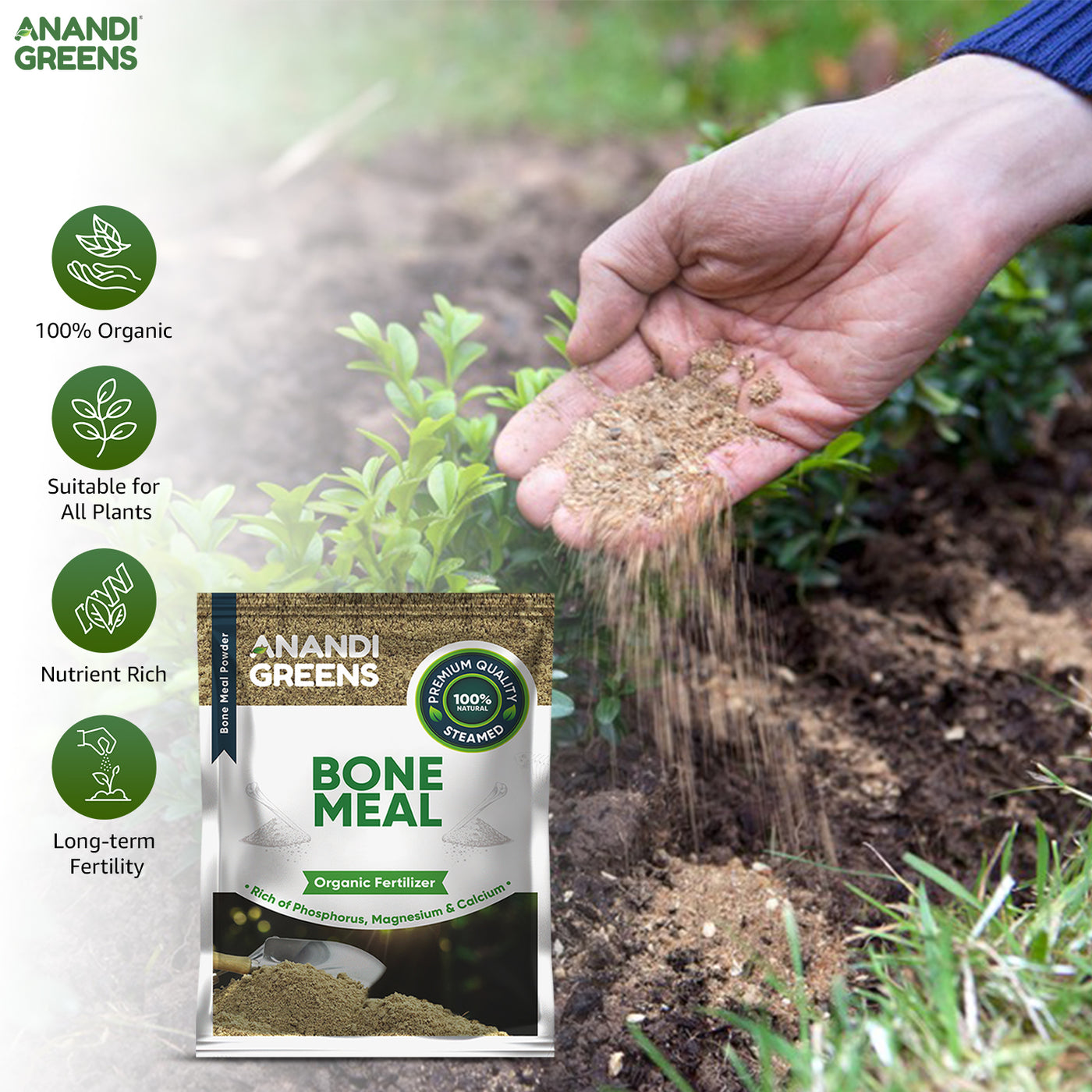 Bone Meal Fertiliser for plants for organic gardening — Anandi Green's