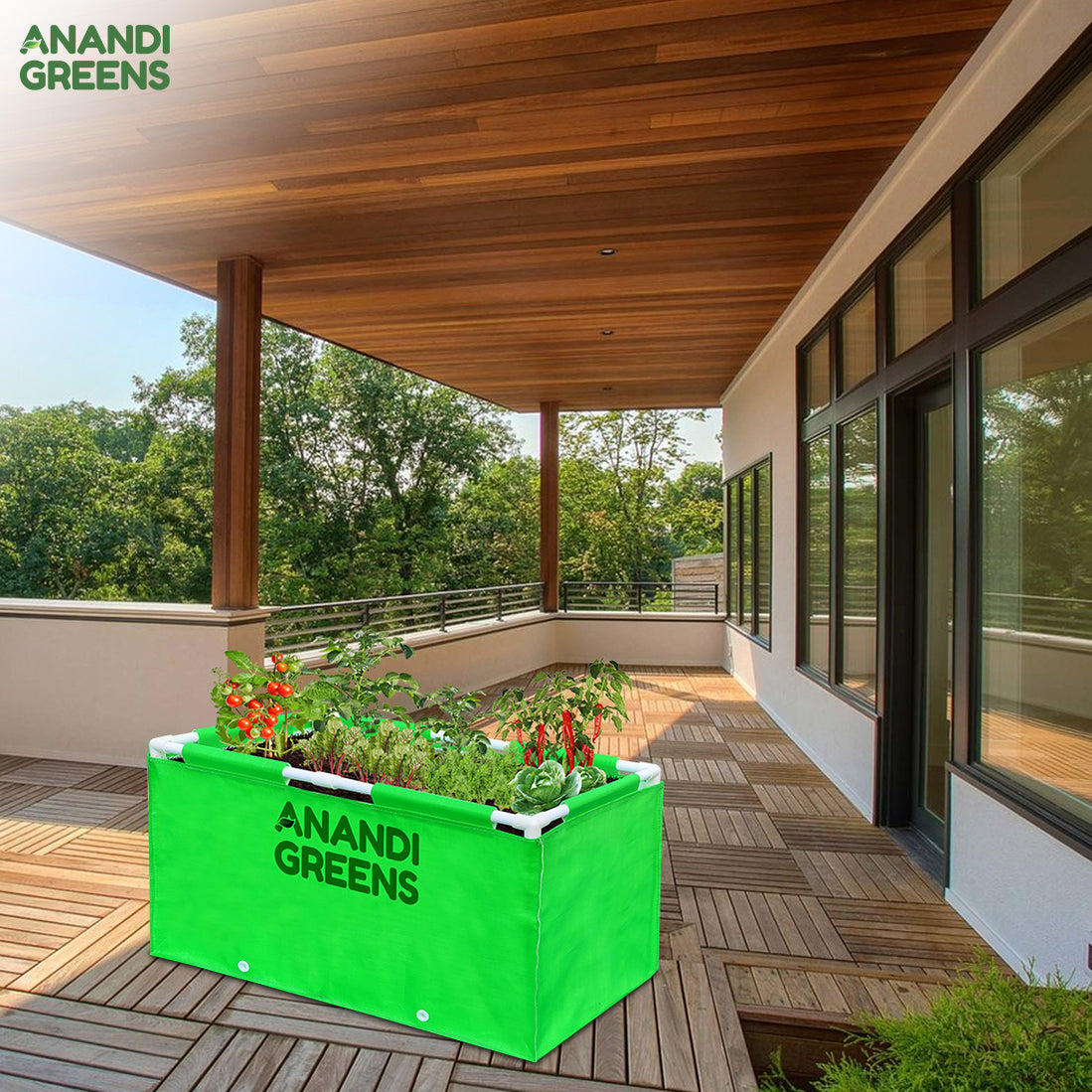 HDPE Rectangular Grow Bag | 3x1x1 ft | 360 GSM with UPVC Support Frame ...