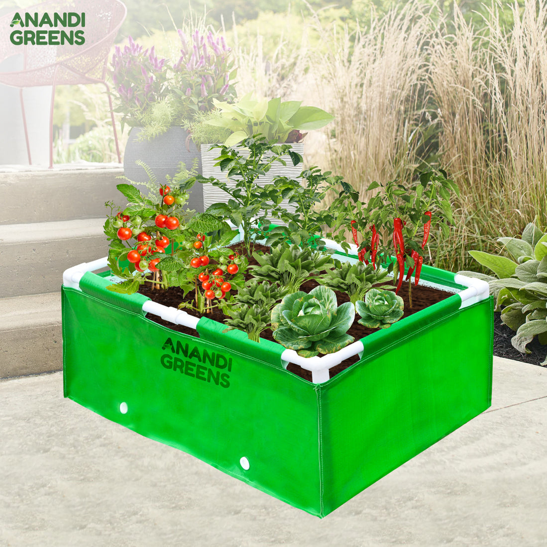 HDPE Rectangular Grow Bag 3x2x1 ft | 360 GSM with Frame — Anandi Green's
