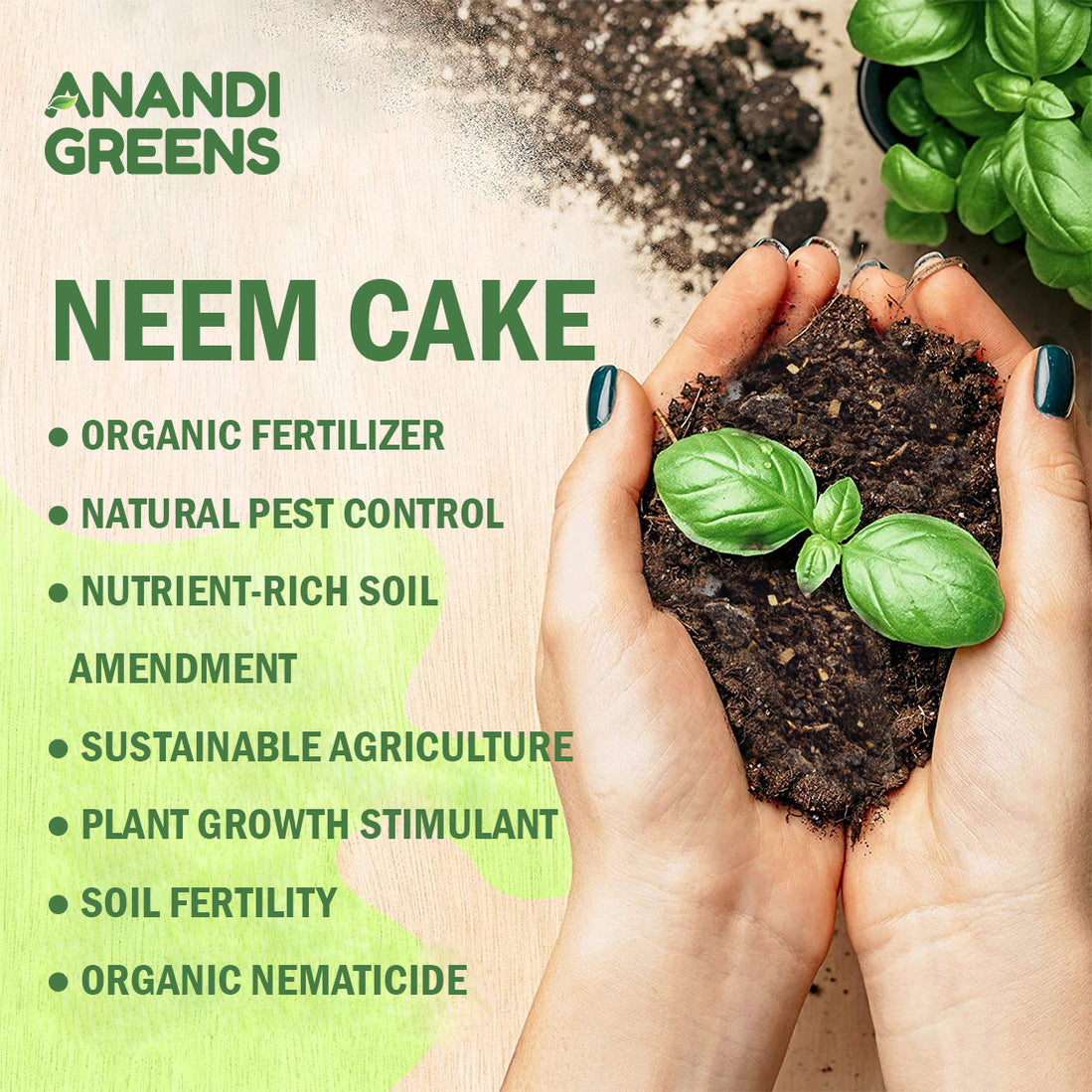 Neem Cake Powder for plants for organic gardening — Anandi Green's