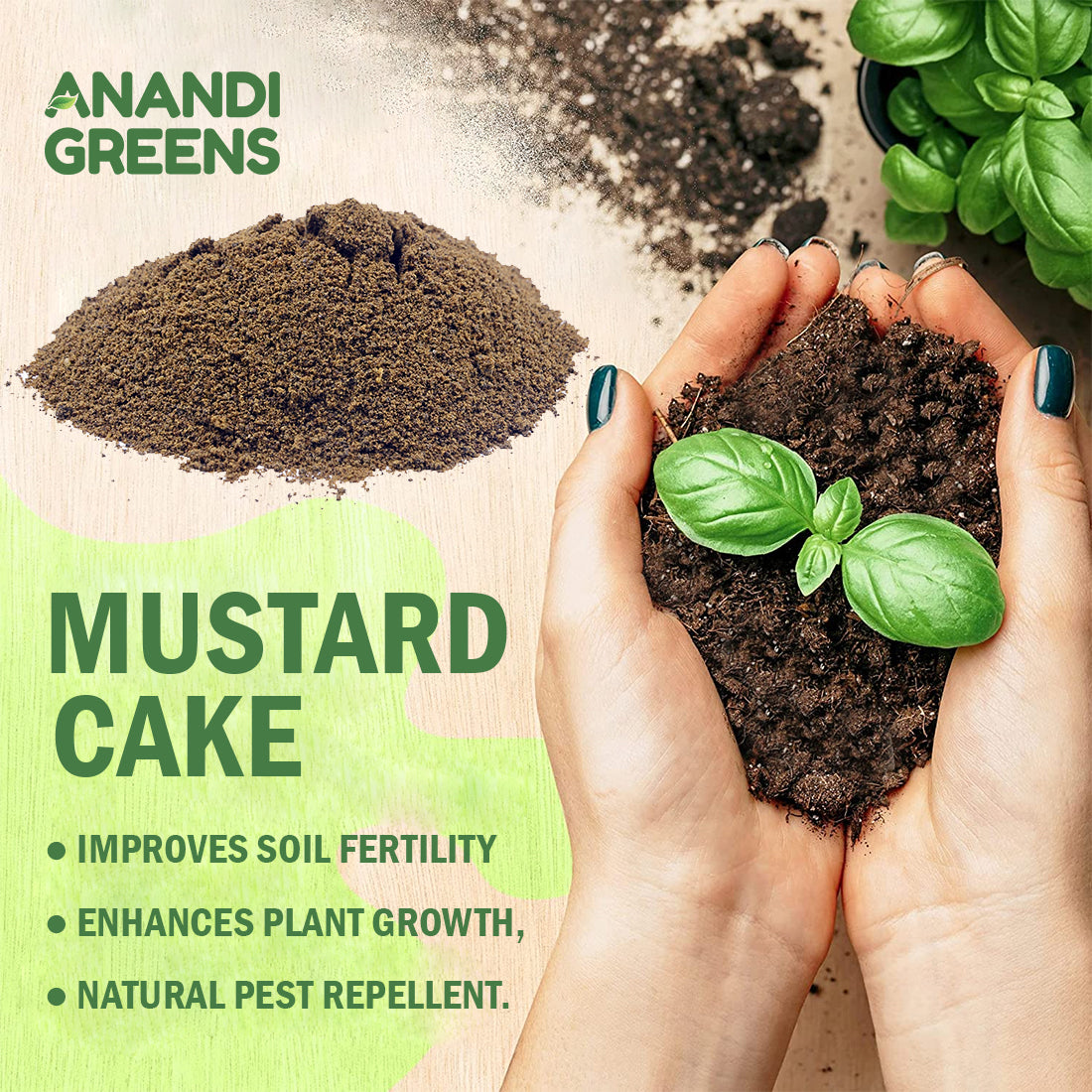 Premium Quality Mustard (Sarso) Cake Powder – Anandi Green's