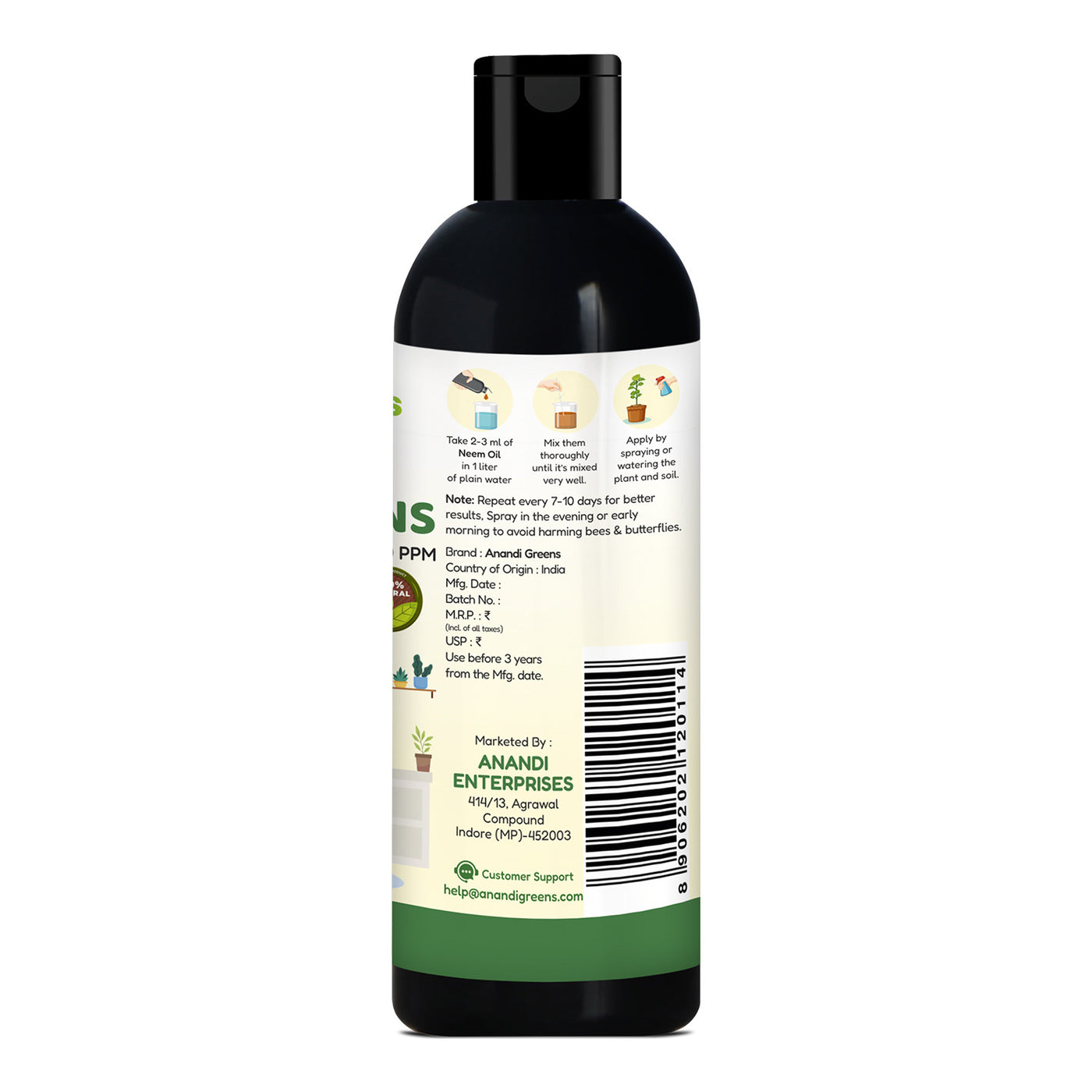 Neem Oil 1500 PPM | Organic Pesticide – Anandi Greens — Anandi Green's