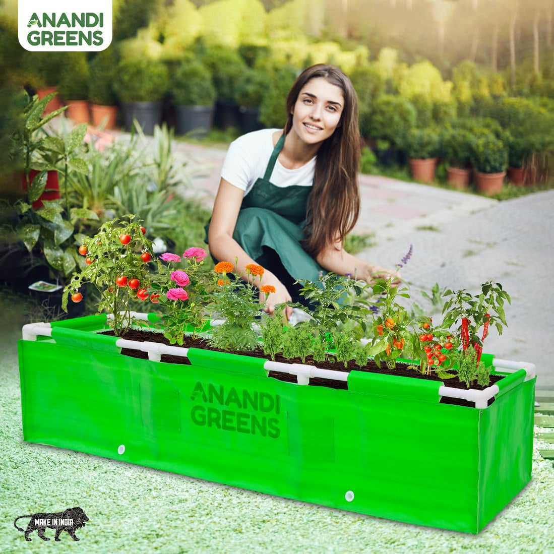 HDPE Rectangular Grow Bag 5x1x1 ft | 360 GSM with Frame — Anandi Green's